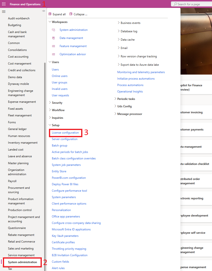 Activate license in D365 F&O License configuration
